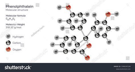 Phenolphthalein Molecular Structure Formula Periodic Table Stock Vector