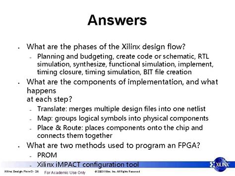 Xilinx Design Flow Fpga Design Flow Workshop 2003
