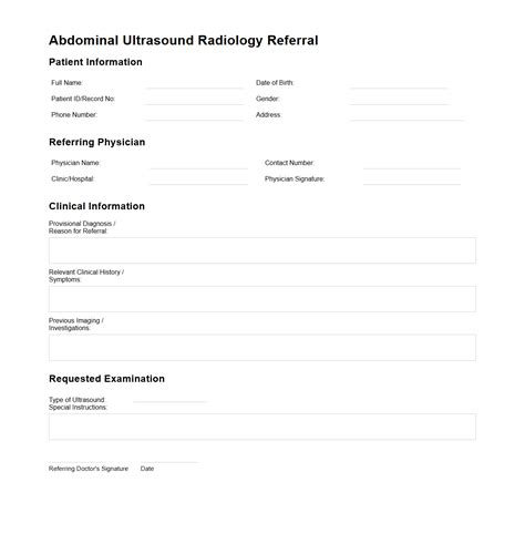 Radiology Request Form Template For Medical Imaging Orders