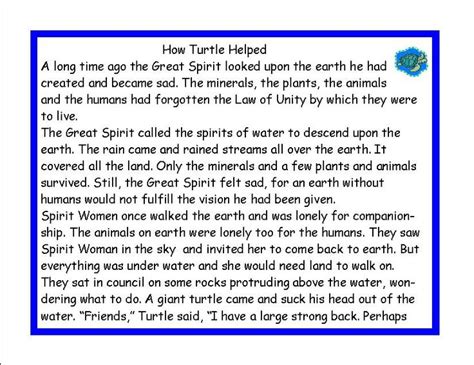Native American Creation Story TURTLE ISLAND P 1 Montessori