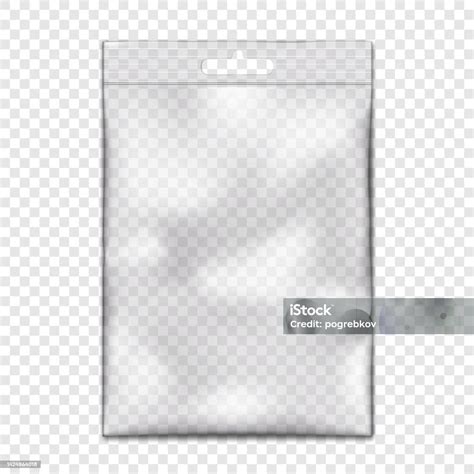 투명한 배경 벡터 모형에 유로 슬롯이있는 투명 비닐 재 밀봉 가능한 지퍼 파우치 지퍼 잠금 장치가있는 빈 빈 교수형 비닐 봉지 현실적인 모형 3차원 형태에 대한 스톡 벡터