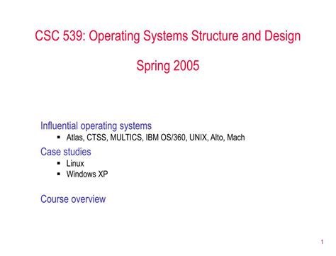 Ppt Csc 539 Operating Systems Structure And Design Spring 2005 Powerpoint Presentation Id