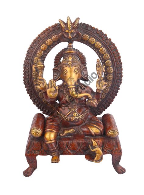 Indian Brass Handicraft Decorative Ganpati Bappa Ganesh Ji Murti Large