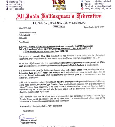 Offline Holding Of Subjective Type Question Paper In Appendix Iii A