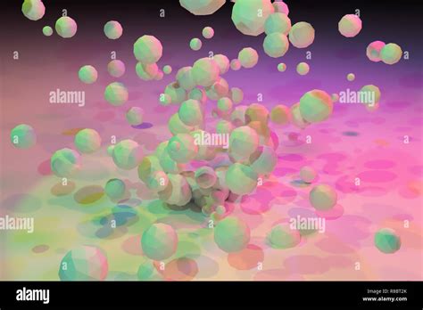 Abstract 3d Shape Or Mesh Rendering With Color Lighting Setup For Graphic Design Background