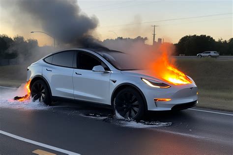 Tesla Model Y Explodes On Roadside