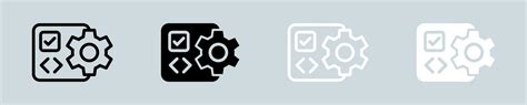 Software Icon Set In Black And White Application Signs Vector