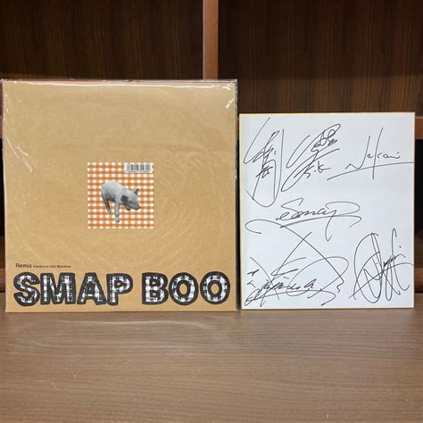 【やや傷や汚れあり】smap Boo Lpレコード 見本盤 レア盤＋直筆サイン色紙中古再生未確認未清掃ncでスマップ中居正広木村