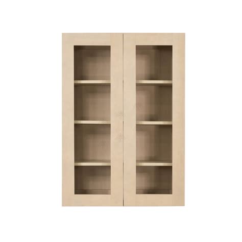 Mystic Finish Shaker Wall Mullion Door Cabinet W30 H42 D12 Glass Is