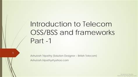 Ashutosh Tripathy On Linkedin Introduction To Telecom O Bss