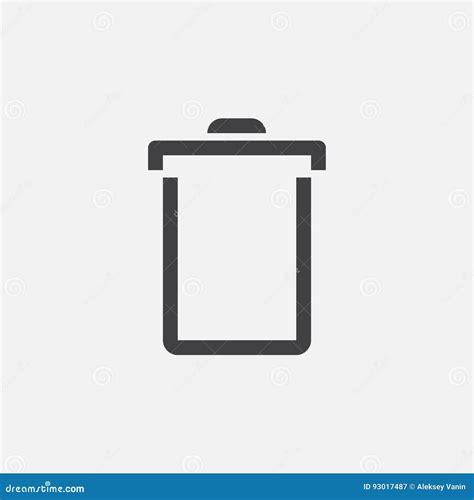 Ejemplo Del Vector Del Icono Del Cubo De La Basura Aislado En Blanco