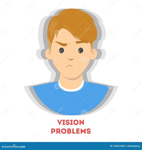 Blurred Vision As A Symptom Of Disease Eye Problem Stock Vector