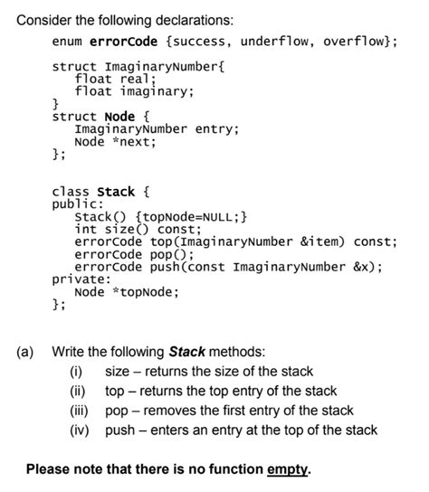 Solved Consider The Following Declarations Enum ErrorCode Chegg