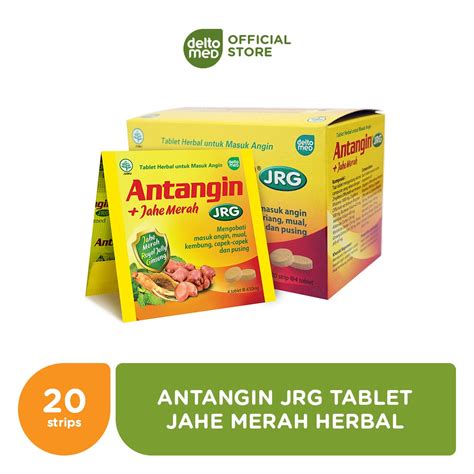 Antangin JRG Tablet Jahe Merah Herbal Box 20 Strips Isi 4 Tab