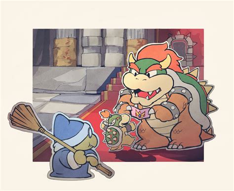 Bowser Bowser Jr And Kamek Mario And 2 More Drawn By Rinabee