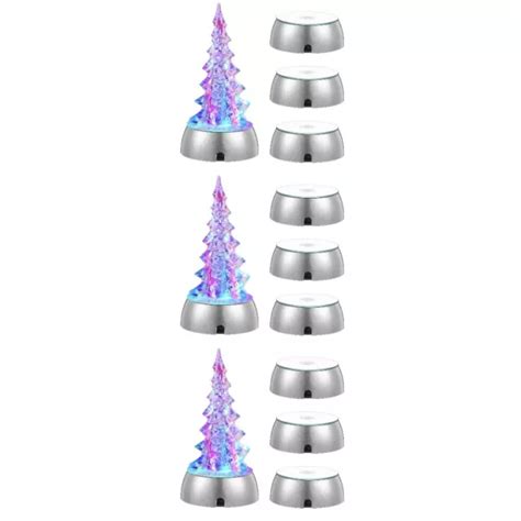 Set Of 3 Lighted Display Stand Led Show Stands Base For Crystals £23 58