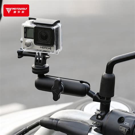 摩多狼摩托车gopro运动相机支架摄像车把固定架骑行直播改装配件 虎窝淘
