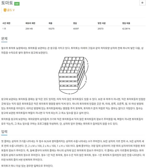beakjoon 백준 java 7569번 토마토 — slowcoding