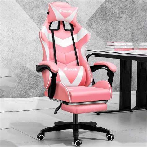 قیمت و خرید صندلی گیمینگ سفید صورتی Rgb ال ای دی کنترلردارماساژور برقی