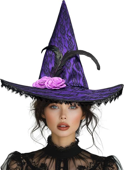 Unkenbo Halloween Purple Witch Hat For Witch Costume Women