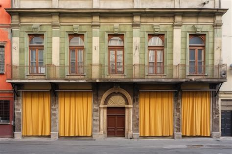 Premium Ai Image False Facade Of A Historical Cinema Building In A
