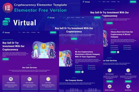 Cryptocurency Blockchain Bitcoin Elementor Template Kit