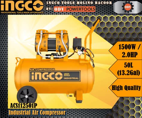 Ingco Acs112501p 50l Industrial Air Compressor 2hp ~ Odv Powertools
