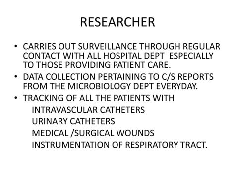 Role Of Infection Control Nurse Pptx