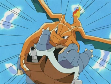 Ashs Charizard Vs Garys Blastoise