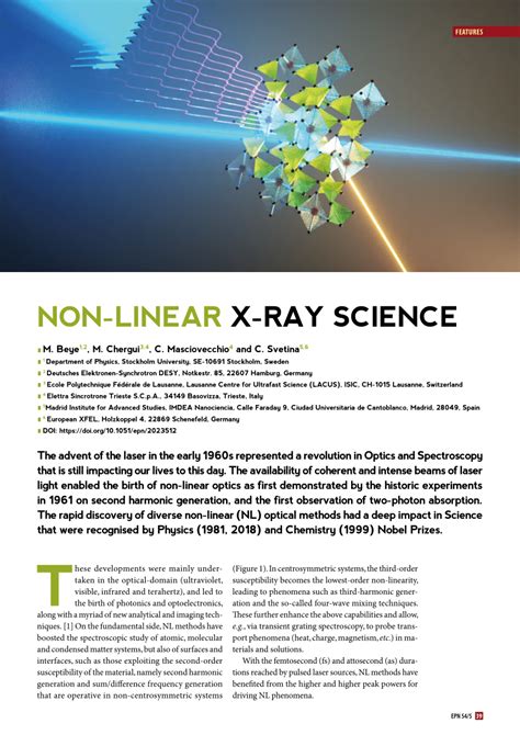 Pdf Non Linear X Ray Science
