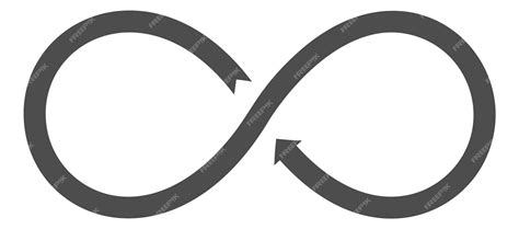 Logo De Boucle De Flèche Infinie Signe Noir Illimité Vecteur Premium
