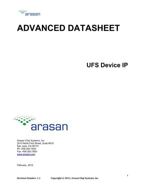 Ufs Device Ip Arasan