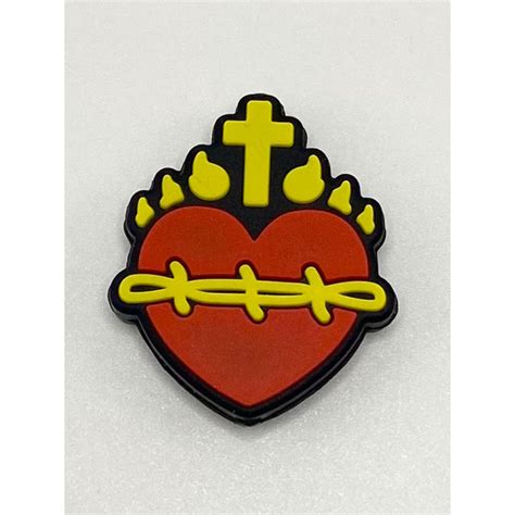 Red Heart With Cross Jusus Silicone Focal Beads Beadable Bliss