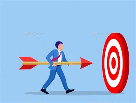 Businessman Aim Arrow To Target Target Funny Business Man Smart Goals