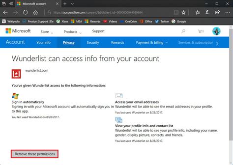 How To Remove Apps To Access Your Info On A Microsoft Account