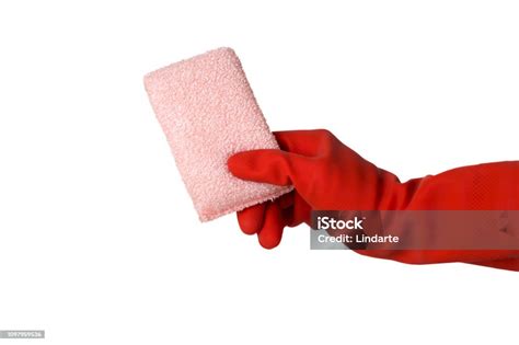 빨간 주방용 실리콘 장갑 핑크 스폰지를 들고 청소 손 라텍스에 대한 스톡 사진 및 기타 이미지 라텍스 장갑 가사 집안일