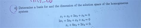 Solved Determine A Basis For And The Dimension Of The