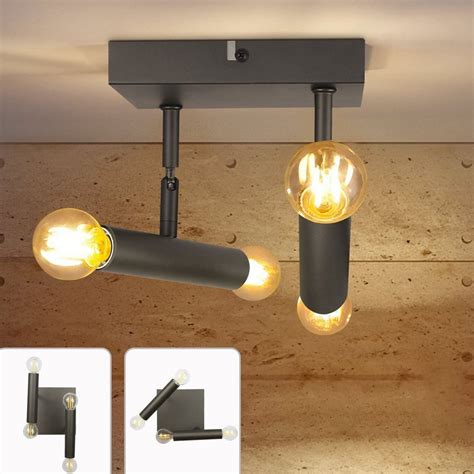 Nettlife Deckenleuchte Retro Industrial Metall E14 Schwenkbar Led