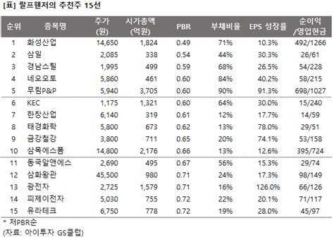 종목족보 작지만 강한기업에 투자하라랄프웬저 15選 아이투자