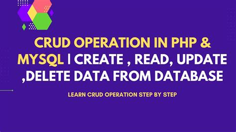 Php Crud Php Crud Operation Using Mysqli Create Read Update