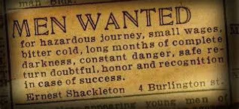 Men Wanted For Tough Assignment Forging Bonds
