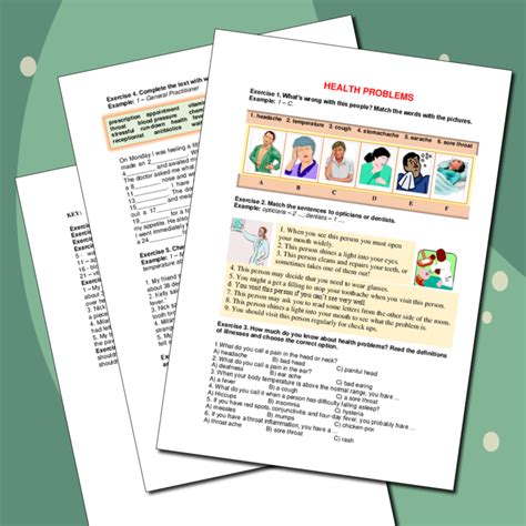Рабочий лист по английскому языку Health Problems Проблемы со здоровьем