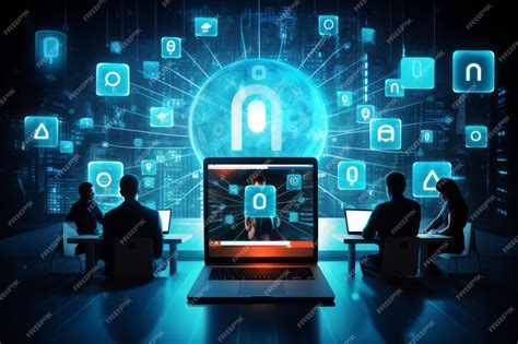 Premium Photo Collaborative Efforts For Cyber Security Uniting Individuals With Laptop Computers