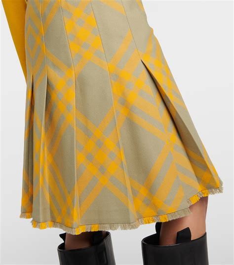 Check Wool Blend Kilt In Yellow Burberry Mytheresa