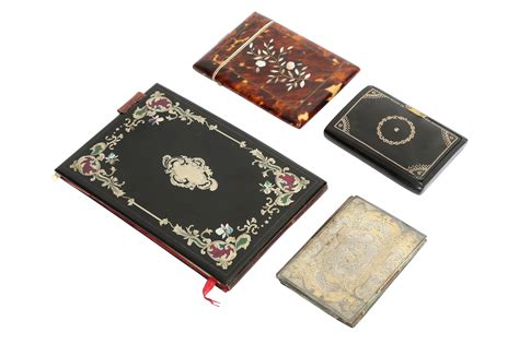 Lot 206 A Lacquered And Brass Inlaid Notebook Cover