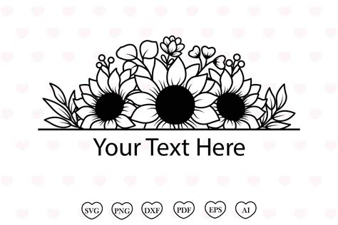 Sunflower Monogram Svg Flower Svg Graphic By Tadashop Design · Creative