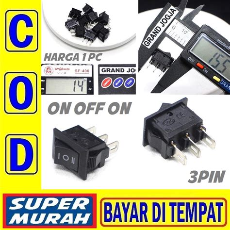 Jual Rak 1c Saklar On Off Tipis Pipih Gepeng 2pin 2 Pin Tombol Lampu
