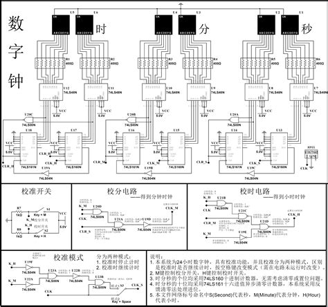 24 Hour Digital Clock Multisim Simulation With Calibration Function
