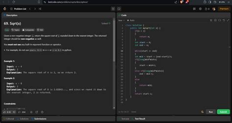 Jyoti Ranjan Sahoo On Linkedin Dsa In Java Level 2 Searching Question 27 Sqrtx Question