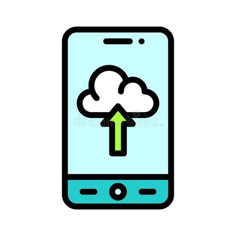 Cloud Storage App Icon Mobile Application Vector Illustration Stock